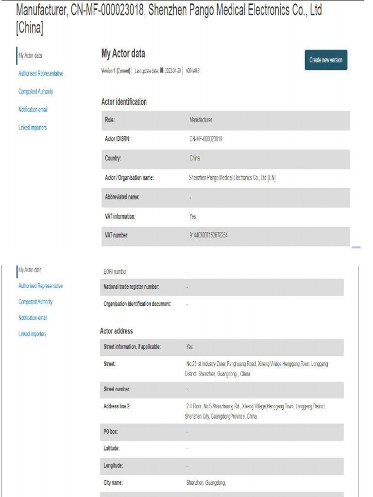 Pango EUDAMED registration SRN：CN-MF-000023018 | PDF