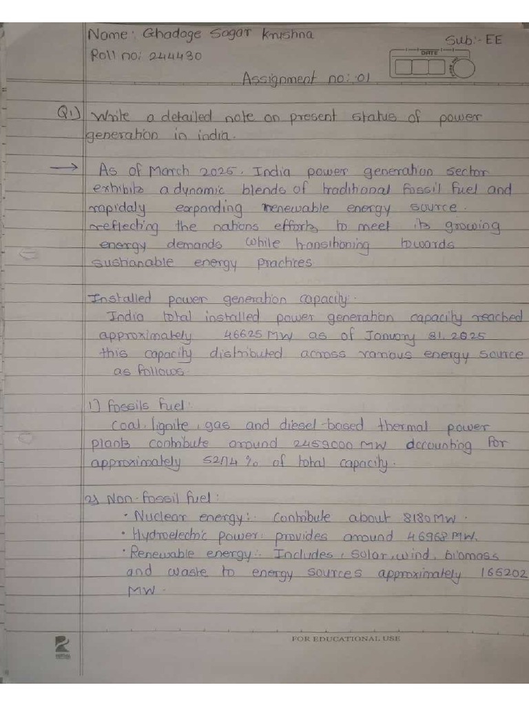 Ee Assignment 01 | PDF