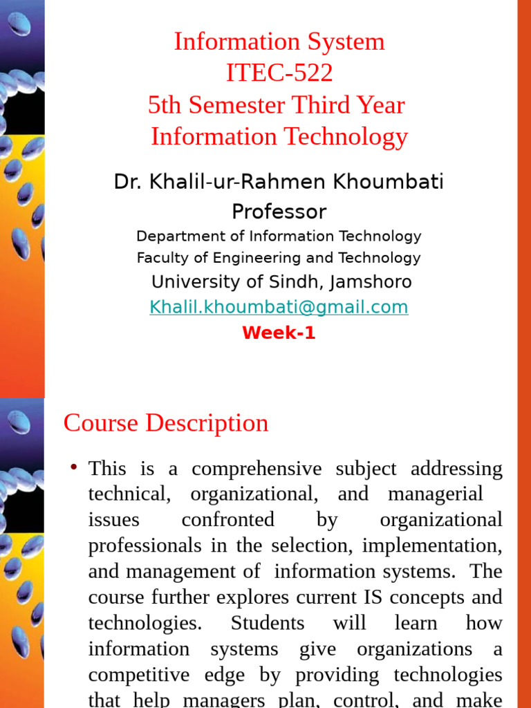 Is Lecture Week 1 | PDF | System | Information