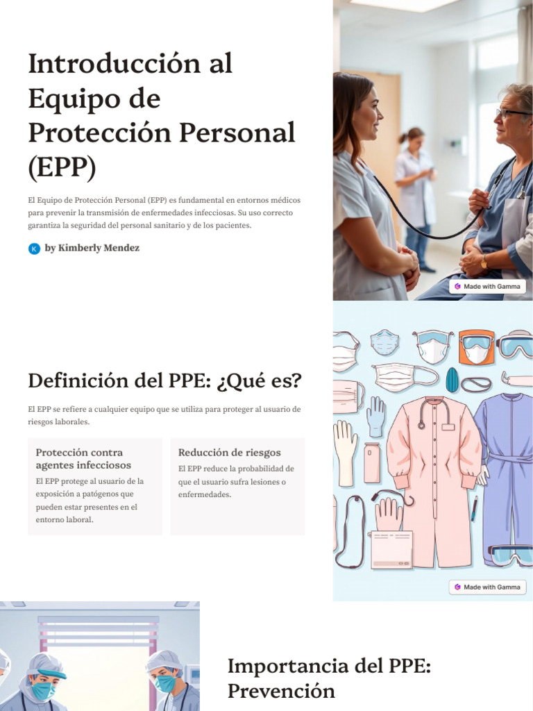 Introduccion Al Equipo de Proteccion Personal EPP | PDF | Especialidades Medicas