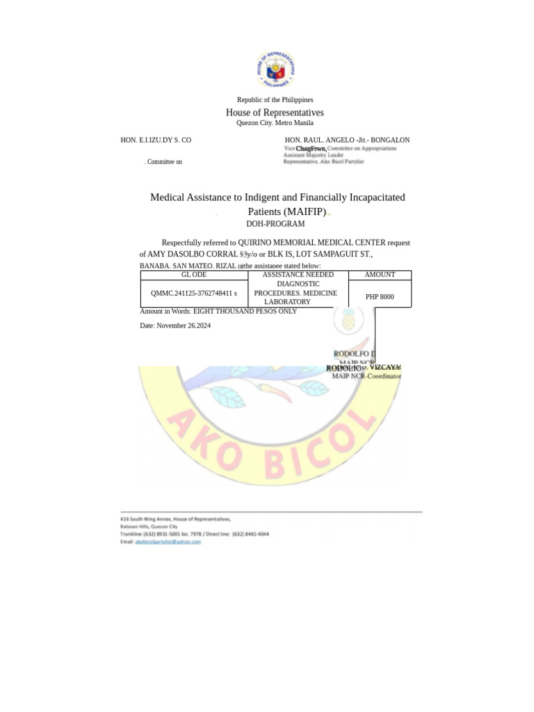 Medical Assistance To Indigent and Financially Incapacitated Patients ...