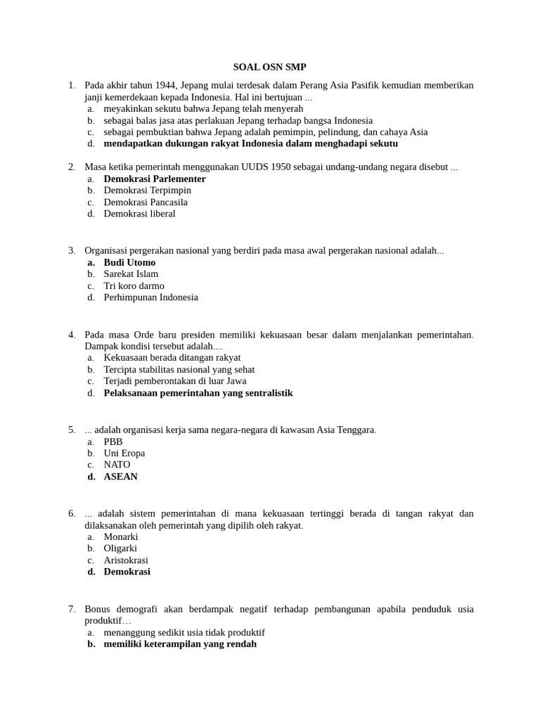 Soal Osn SMP | PDF