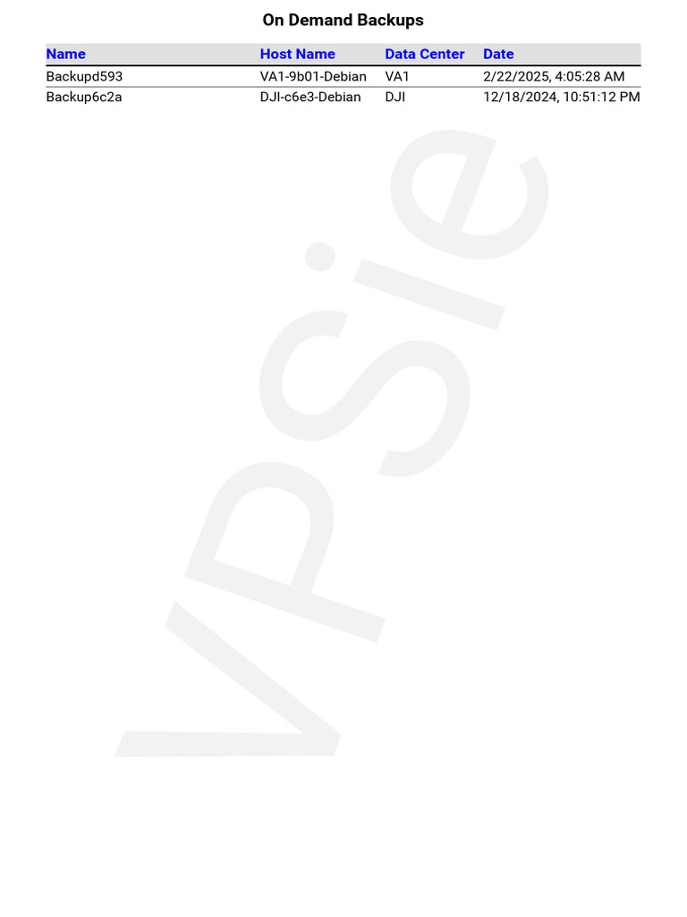 On Demand Backups - 2025040816 | PDF