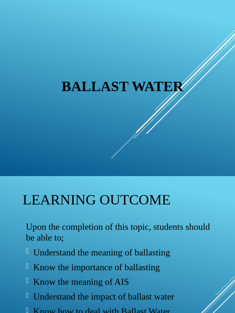 Lect 5 - Ballast Water | PDF | Invasive Species | Introduced Species