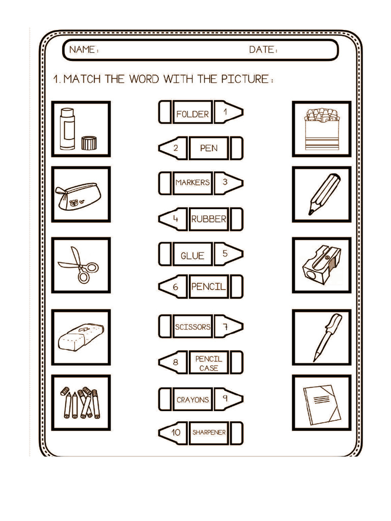 School Supplies Activity | PDF