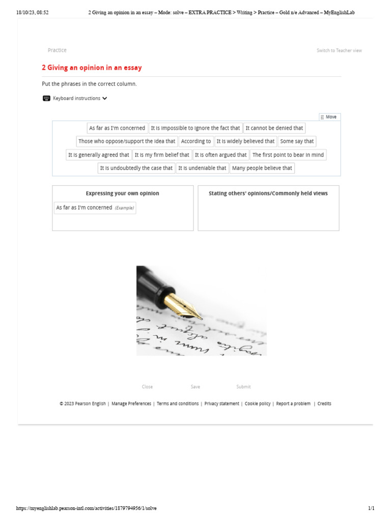 2 Giving an opinion in an essay – Mode_ solve – EXTRA PRACTICE _ Writing _ Practice – Gold n_e ...