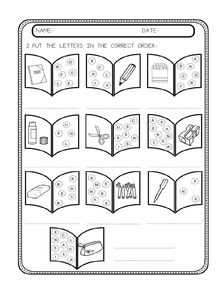 school supplies activity | PDF