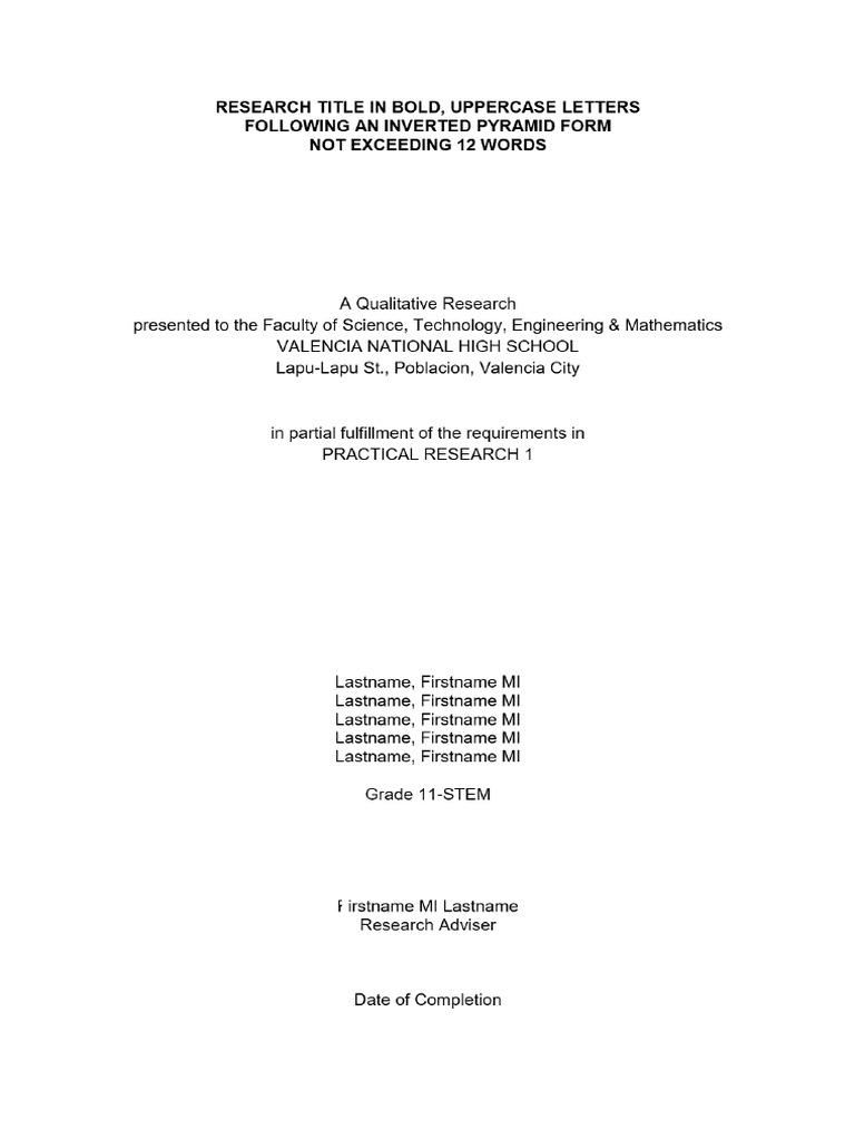 Prac Res 1 Format | PDF