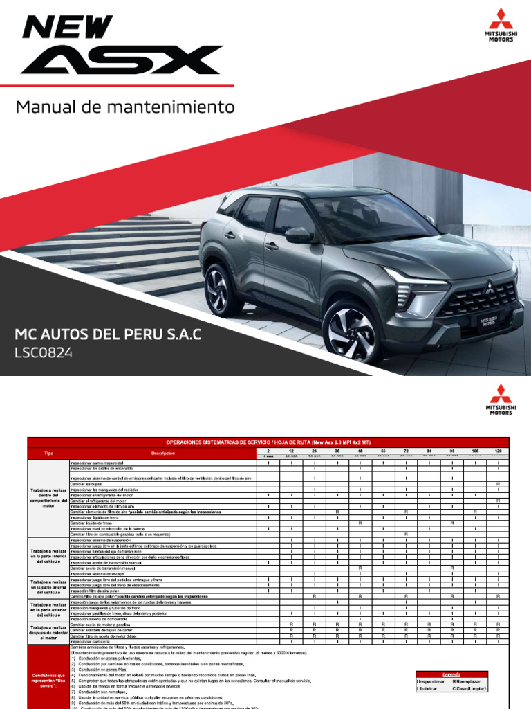 2024 Manual Mantenimiento Asx | PDF