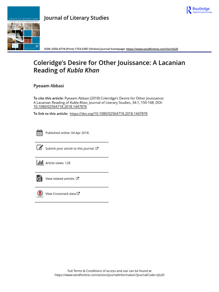 Lacanian Analysis of Coleridge's Kubla Khan | PDF | Jacques Lacan ...