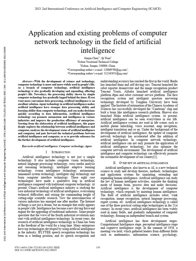 Application and Existing Problems of Computer Network Technology in The ...