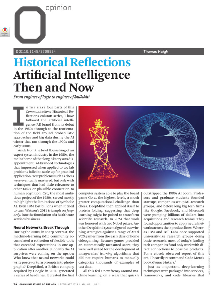 Artificial Intelligence Then and Now | PDF | Artificial Intelligence ...