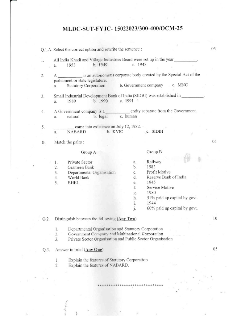 OCM Unit 2 Paper 2 | PDF