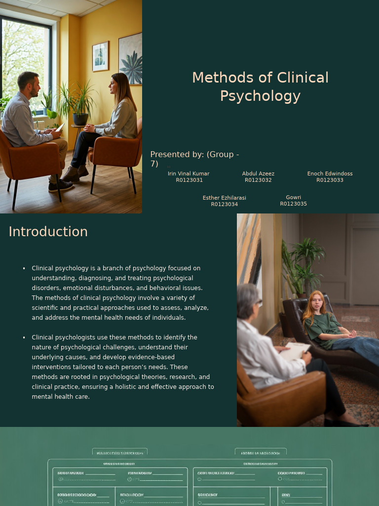 Group 7 - Methods of Clinical Psychology | PDF | Clinical Psychology | Psychology