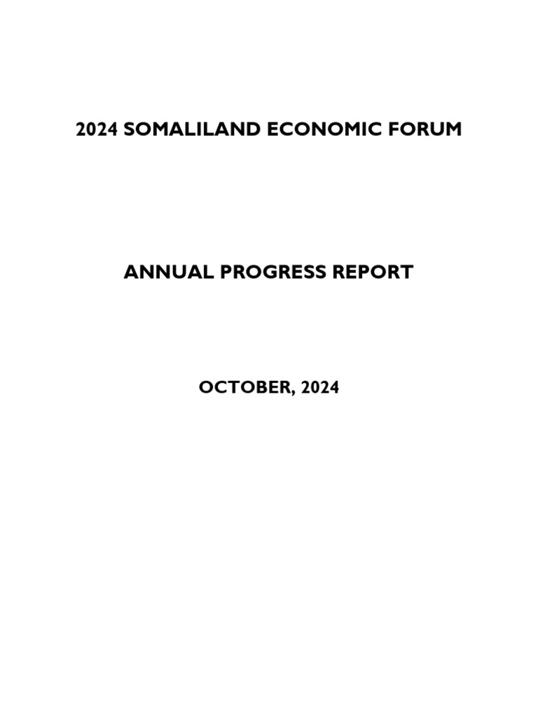 2024 Somaliland Economic Forum: OCTOBER, 2024 | PDF | Governance ...