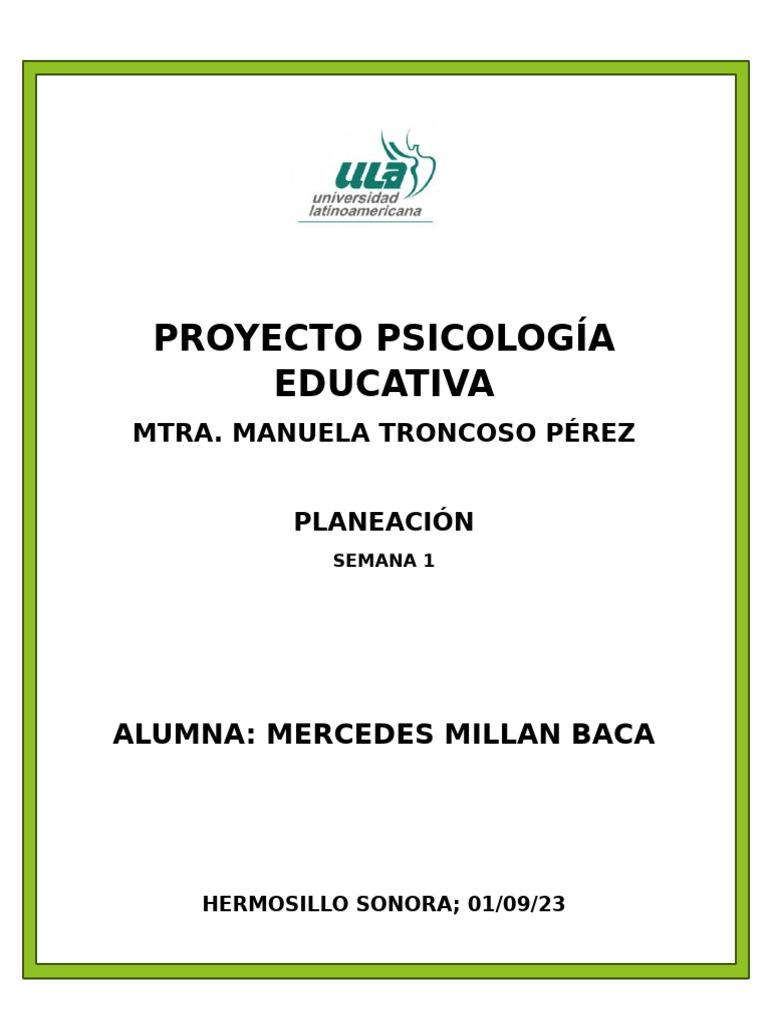 PP A1 Millan Baca | PDF | Inclusión (Educación) | Enseñando