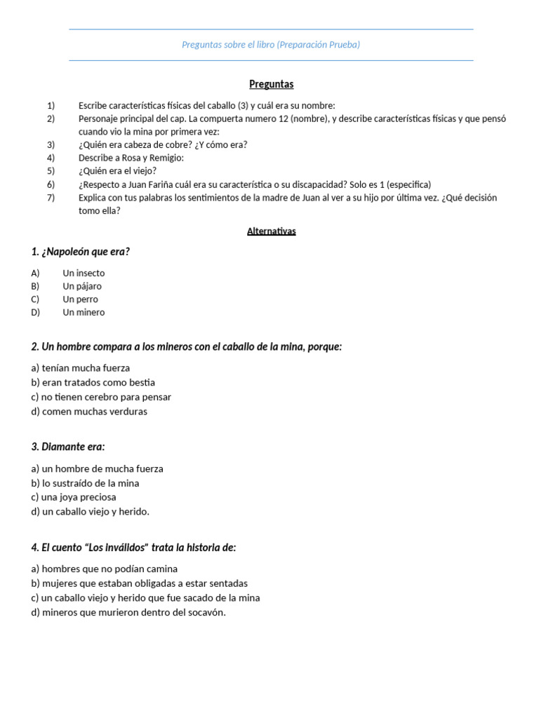 Preguntas y análisis sobre "Subterra" | PDF