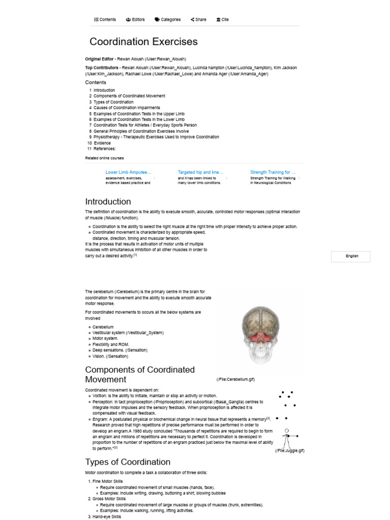 Coordination Exercises - Physiopedia | PDF | Motor Coordination ...