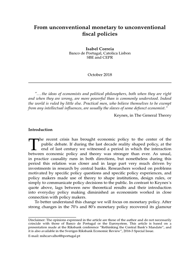 From Unconventional Monetary To Unconventional | PDF | Monetary Policy ...