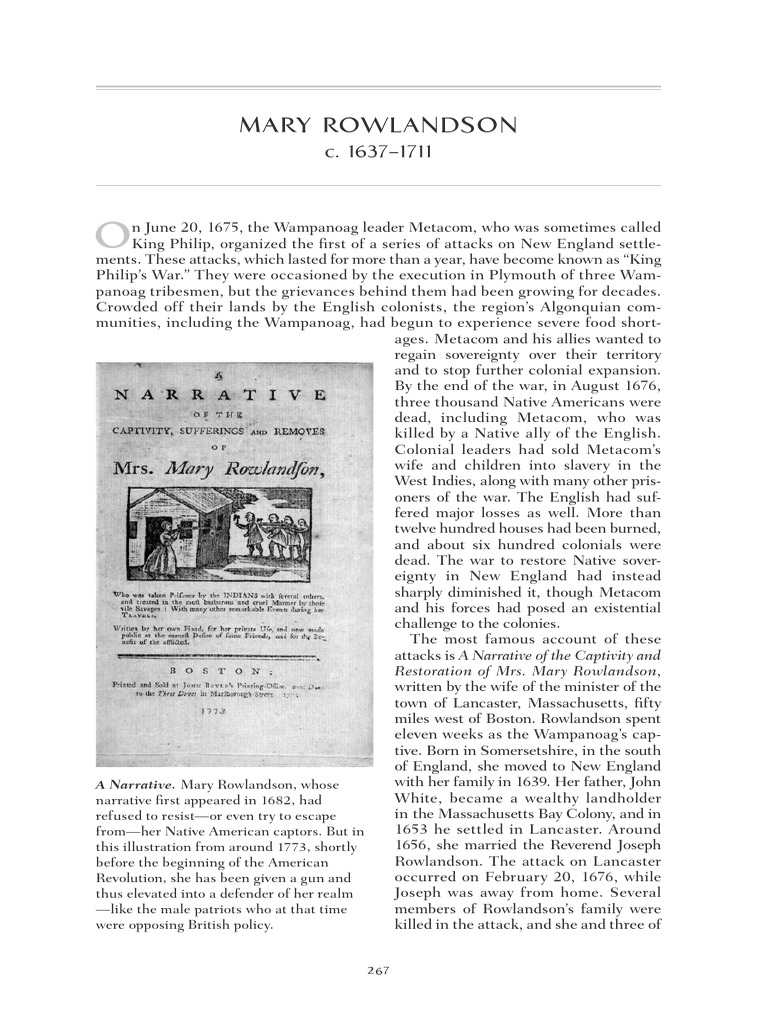 Mary Rowlandson | PDF