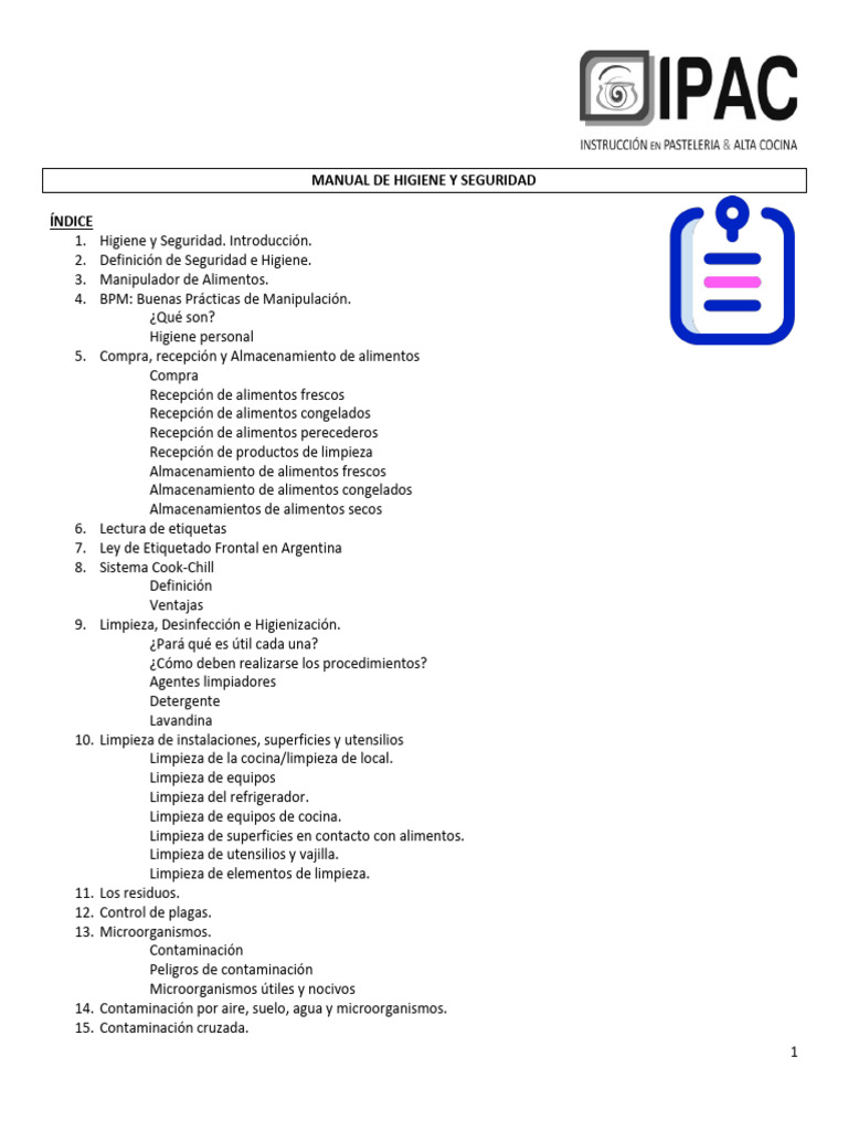 MANUAL DE HIGIENE Y SEGURIDAD 2 | PDF | Alimentos | Carne