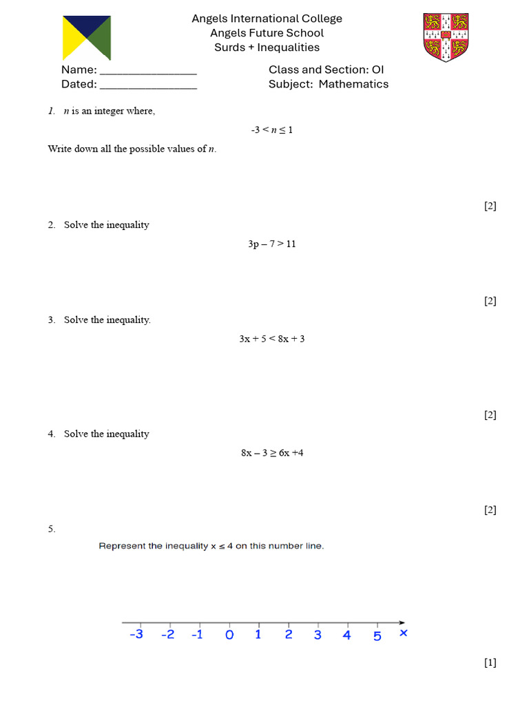 Integer Inequalities and Simplification Tasks | PDF
