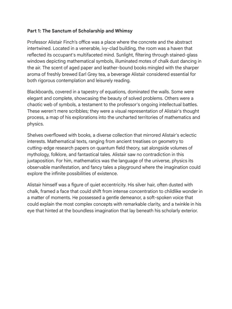 Professor Alistair Finch's Office Insights | PDF