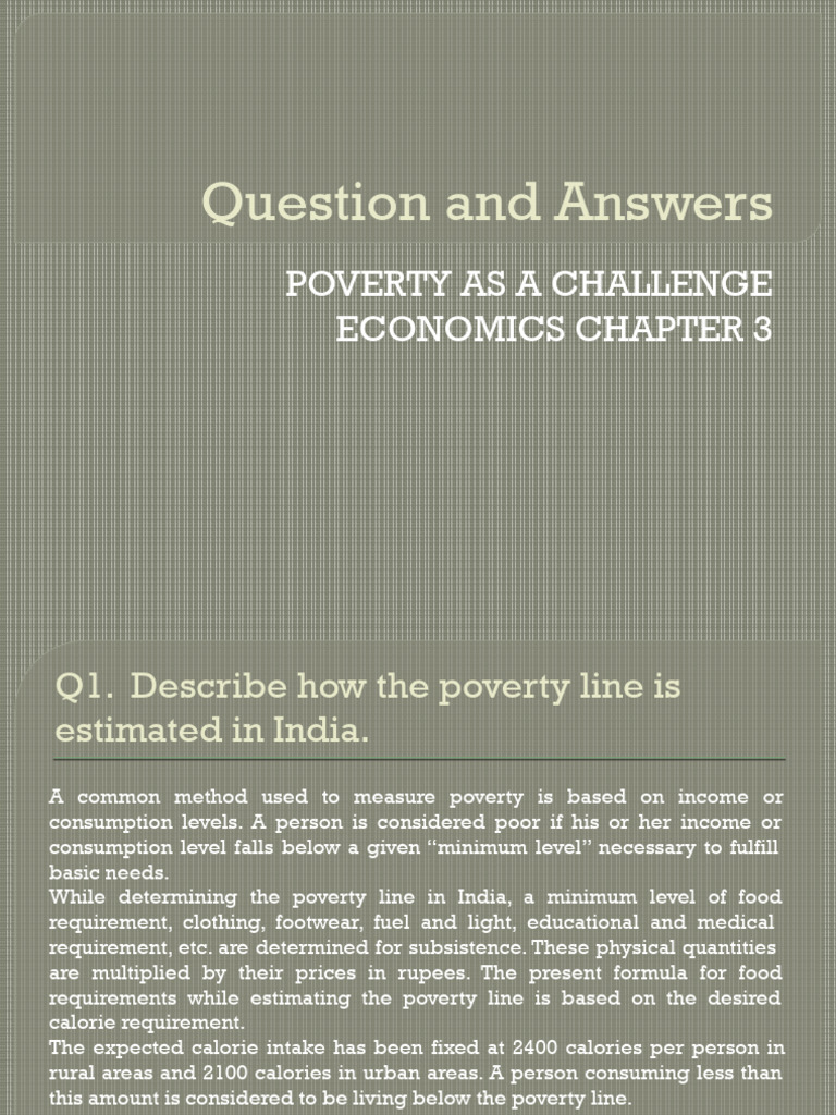 Poverty As A Challenge Question and Answers | PDF | Poverty | Poverty ...