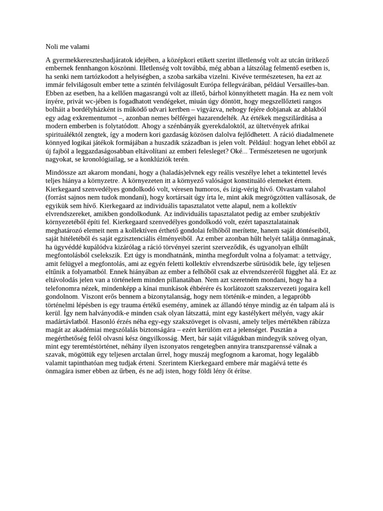 Szabó Máté Kierkegaard Beadandó | PDF