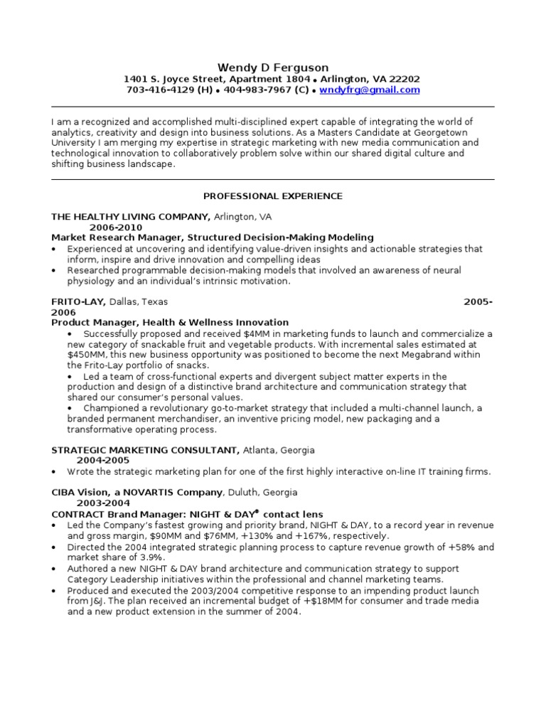 Wendy Ferguson's Resume | PDF | The Coca Cola Company | Coca Cola