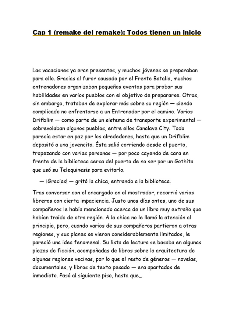 Cap 1 Remake Del Remake | PDF | Pokémon