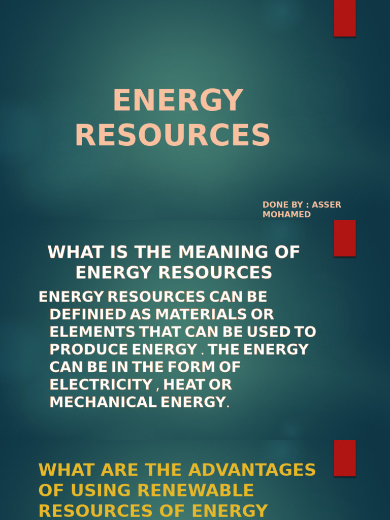 Energy Resources Powerpoint 2 | PDF