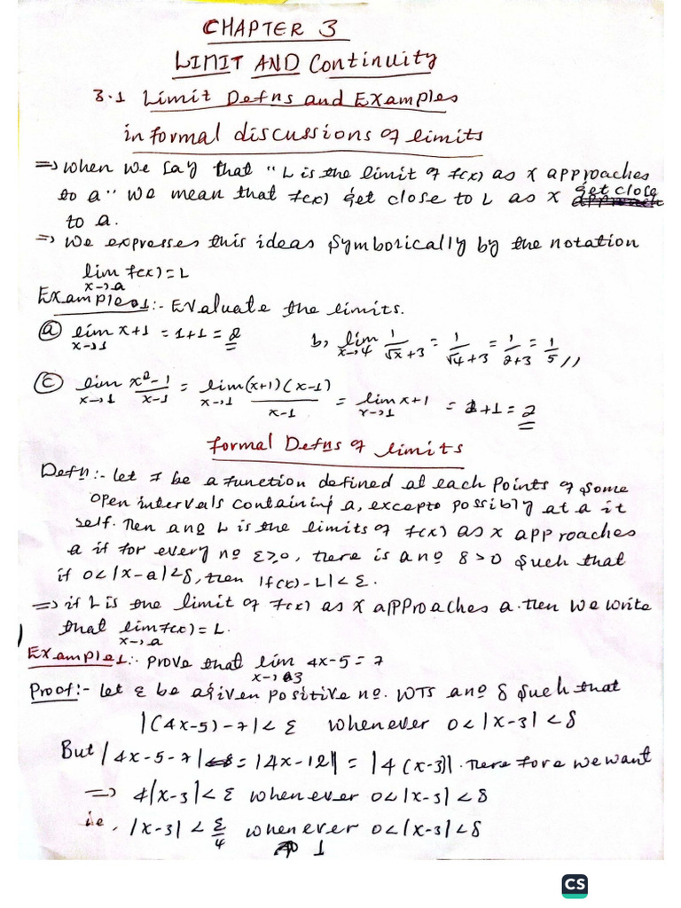Maths...Note..Lim..& Continuity-2025 09.47 | PDF