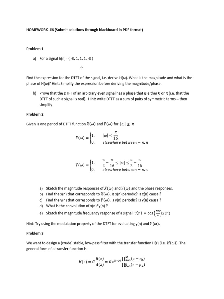 Homework 06 ECE437 Fall2024 | PDF | Discrete Fourier Transform | Filter (Signal Processing)