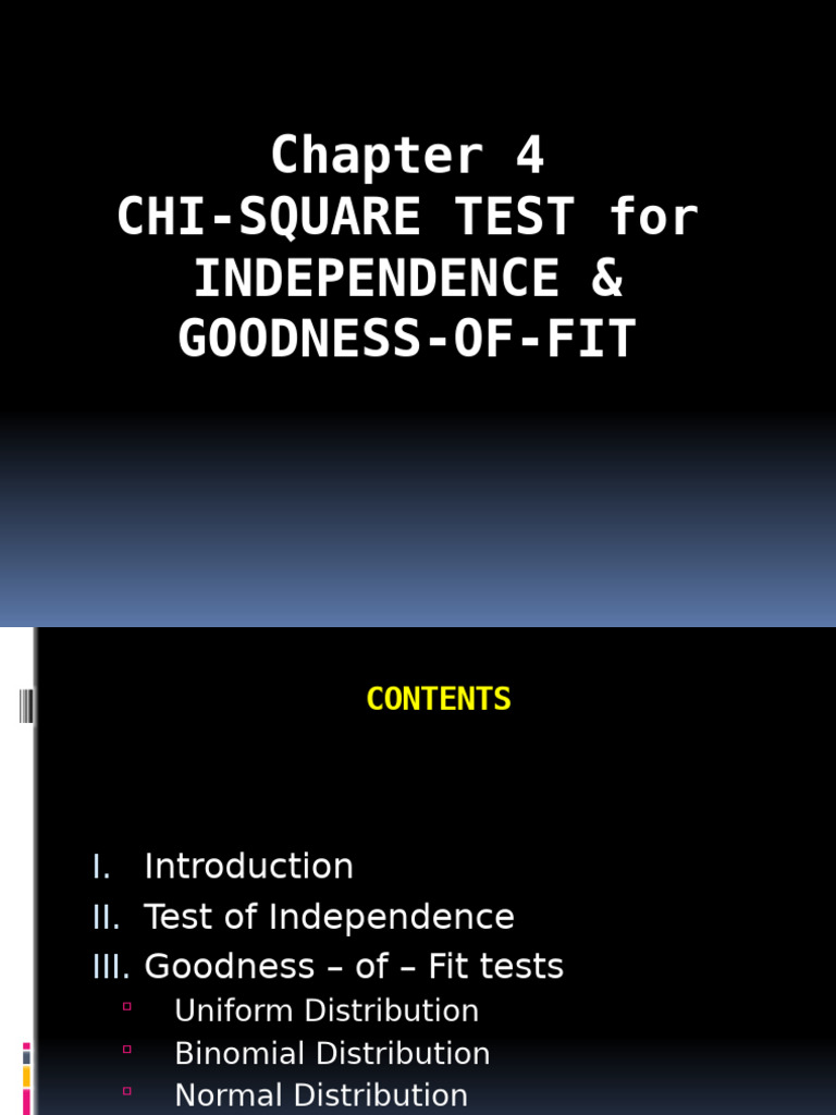 Chi-Square Tests: Independence & Fit | PDF | Chi Squared Distribution ...