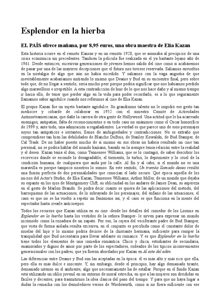 Esplendor En La Hierba Pdf