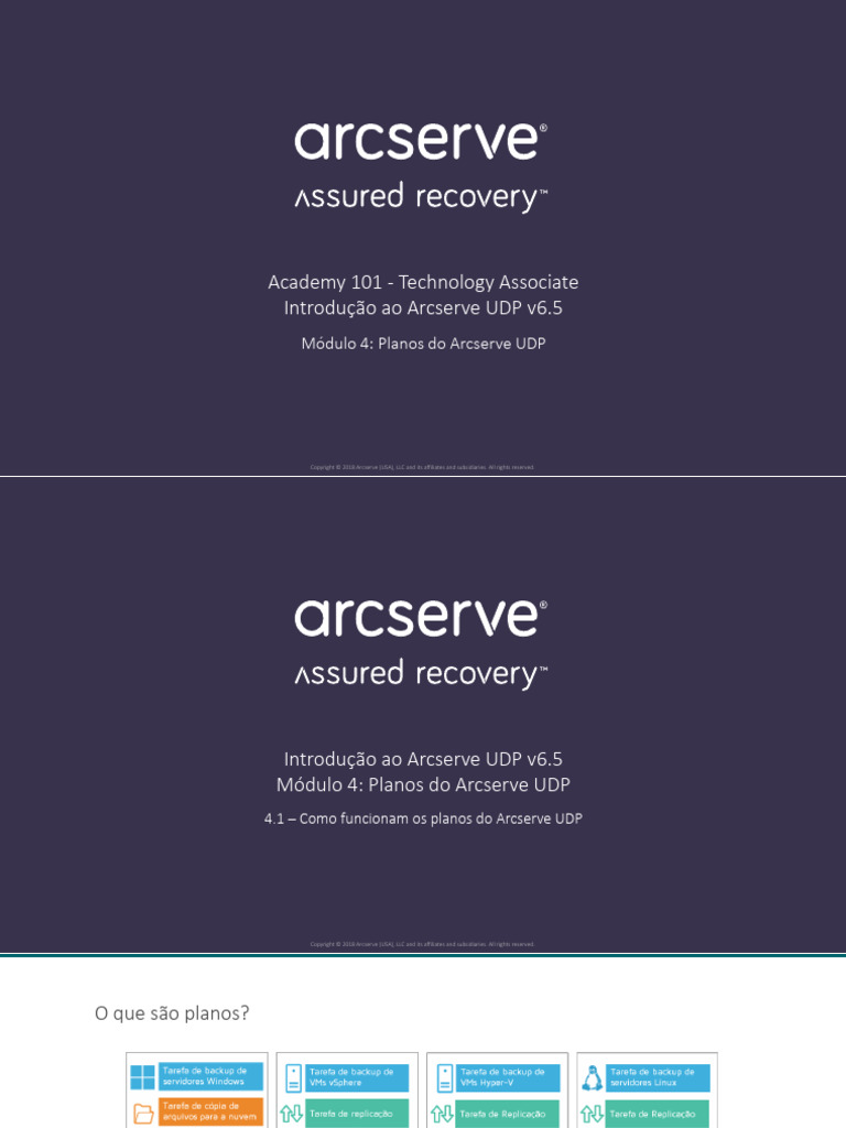 101 - UDP v6.5 - Modulo 4 - Planos Do Arcserve UDP | PDF | Cópia de ...