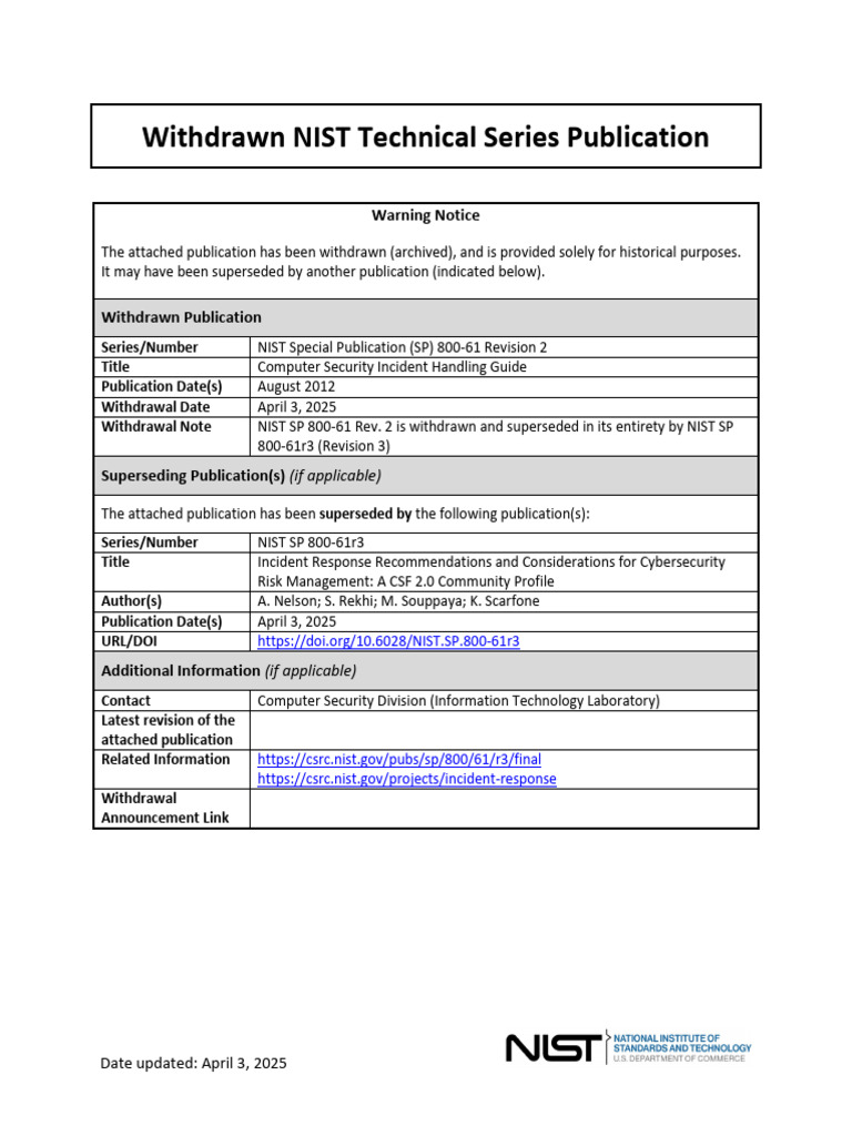 nist.sp.800-61r2 | PDF | Computer Security | Security