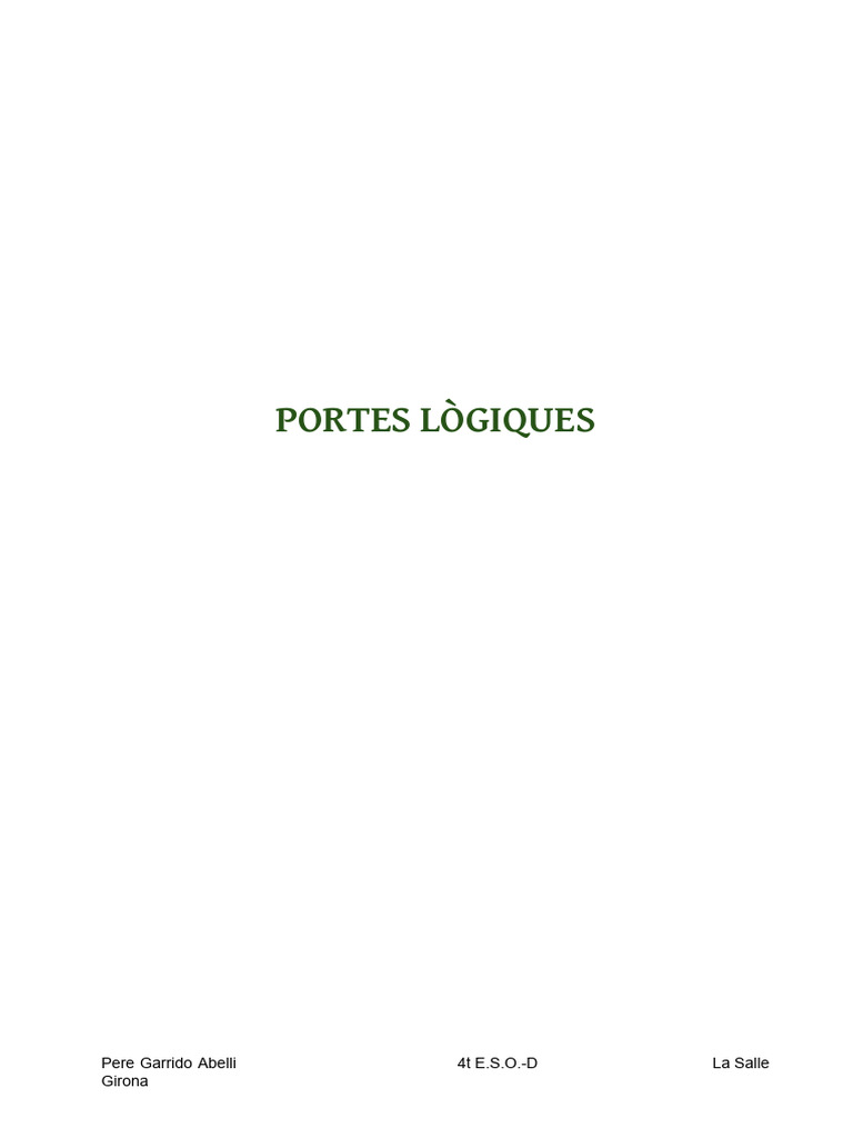 Portes Lògiques | PDF