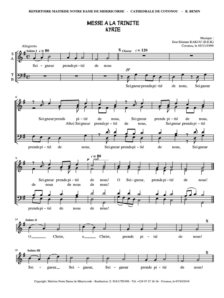 Messe A La Sainte Trinite | PDF