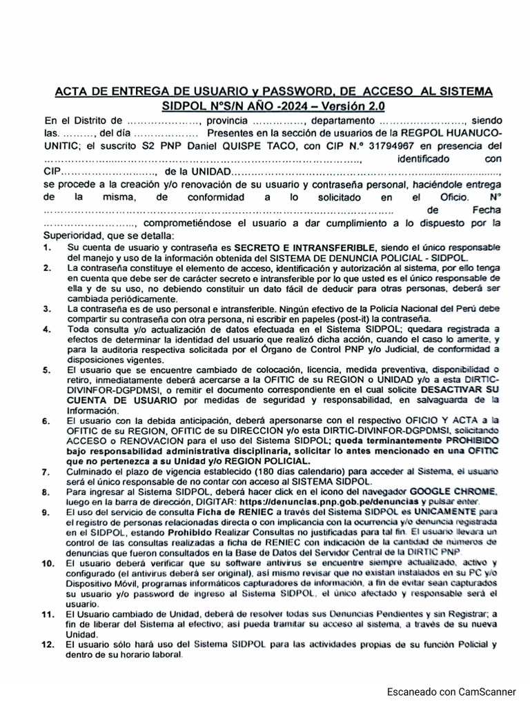 2024 Acta Sidpol PNP | PDF