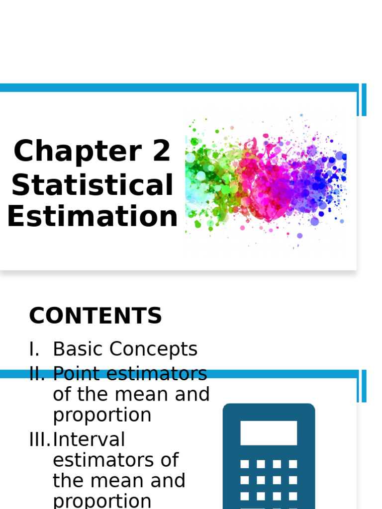 Chapter 2 Statistical Estimation | PDF | Estimator | Applied Statistics