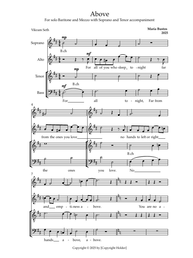 Above. SATB Voices | PDF