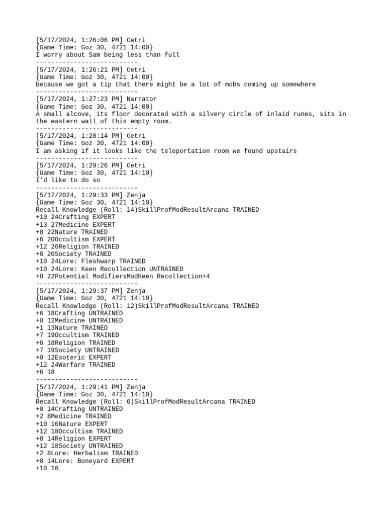 FVTT Log Sun May 19 2024 | PDF