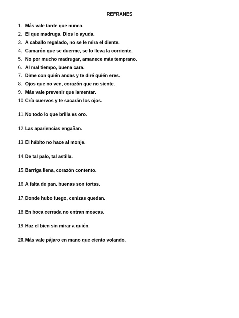 REFRANES | PDF