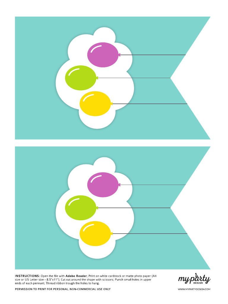 Balloon Bday Banner-Freebie | PDF