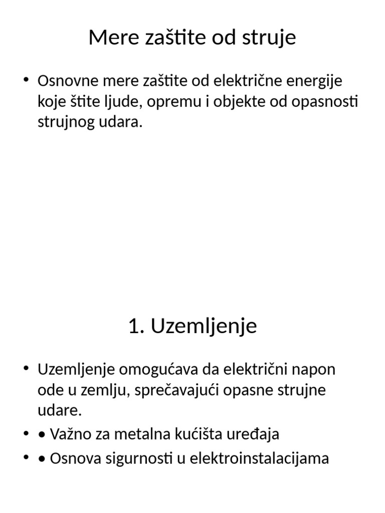 Mere Zastite Od Struje | PDF