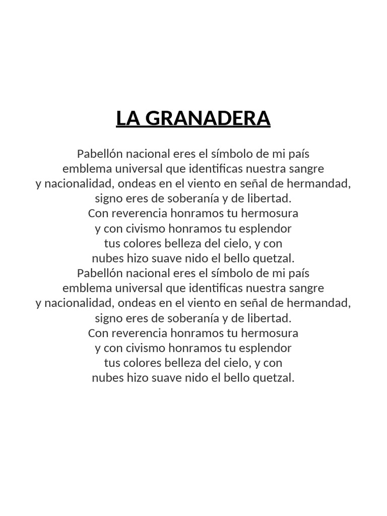 Himno Nacional de Guatemala: Letra y Significado | PDF