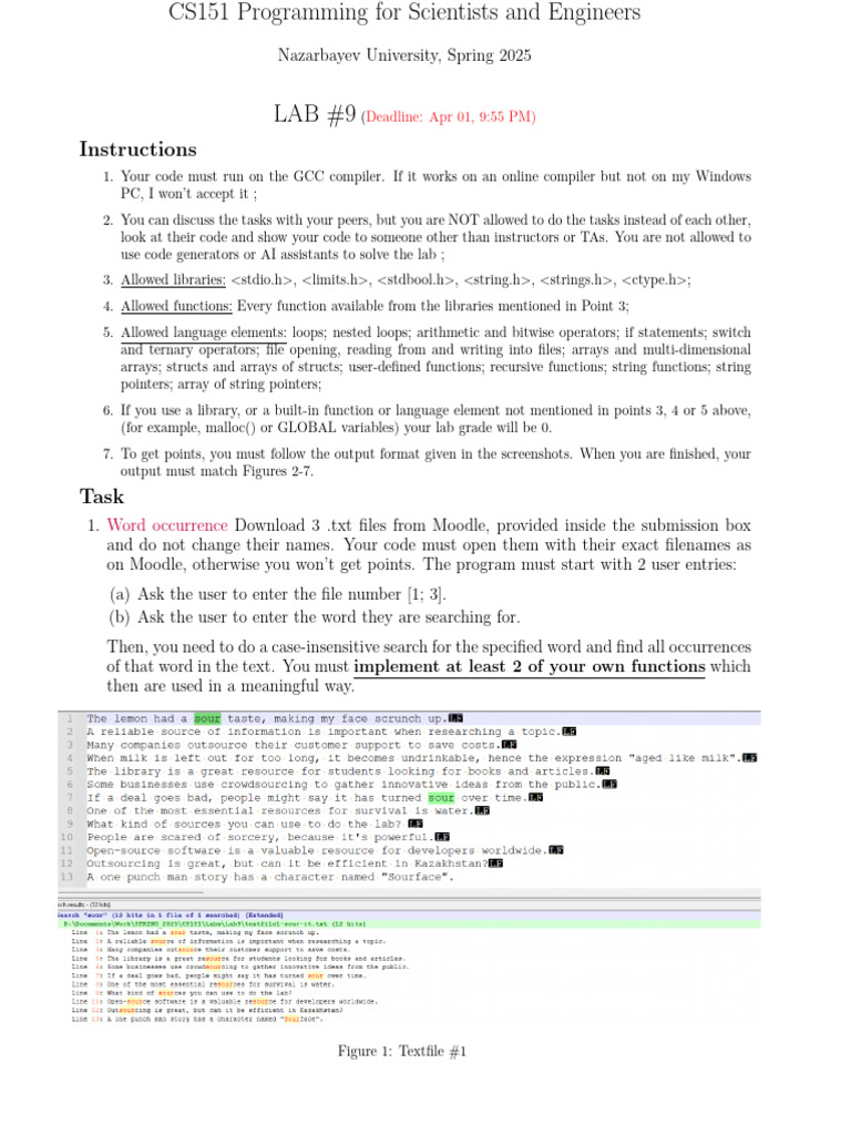 CS151 Lab 9 S 25 | PDF