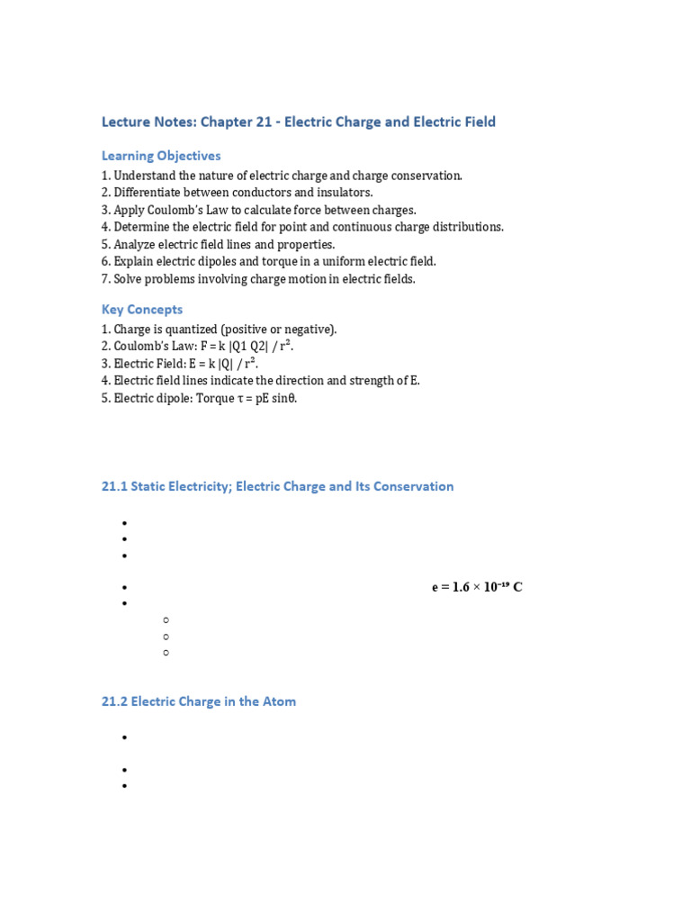Electric Charge and Field Concepts | PDF | Electric Charge | Electric Field